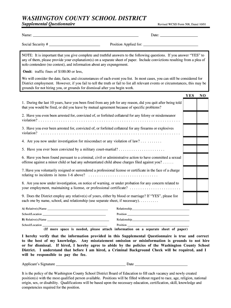 Fillable Online 505-Application for Employment-Print off - Washington ...