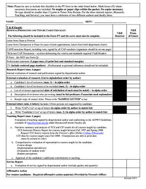Fillable Online al nd Note: Please be sure to include this checklist in ...