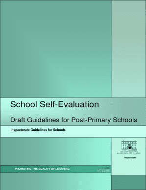 Fillable Online Post Primary - School Self Evaluation draft - t4 Fax ...