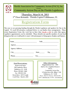 Fillable Online faca Community Action Day at the Florida Legislature ...
