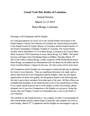 Fillable Online Grand York Rite Bodies of Louisiana Fax Email Print ...