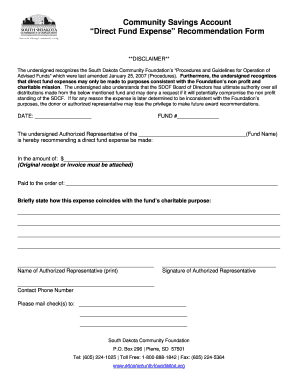 Fillable Online sdcommunityfoundation Direct Fund Request form Fax ...