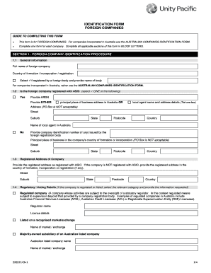 Fillable Online IDENTIFICATION FORM FOREIGN COMPANIES - Trinity Fax ...
