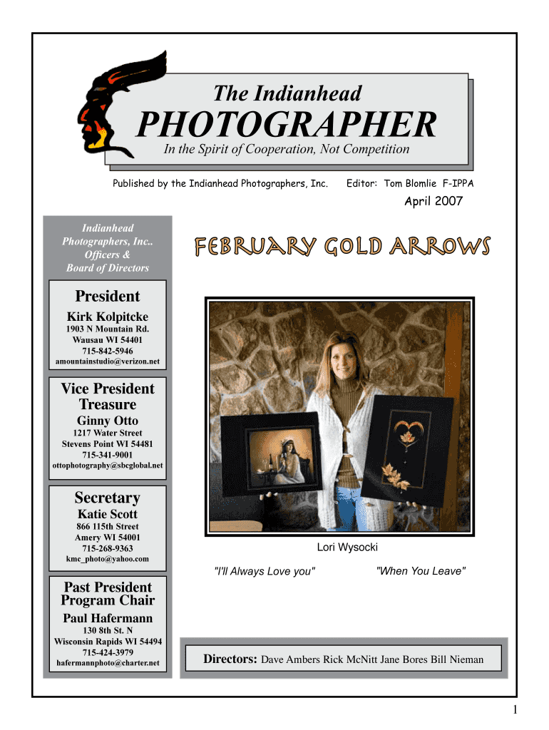 Fillable Online indianheadphotographers Editor: Tom Blomlie F-IPPA Fax ...