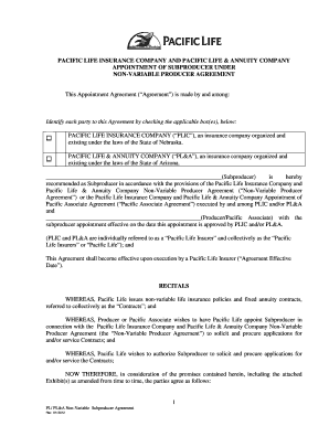 Fillable Online PACIFIC LIFE INSURANCE COMPANY AND PACIFIC LIFE ...