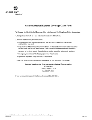 Fillable Online To file your Accident Medical Expense claim with ...