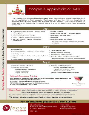 Fillable Online Principles & Applications of HACCP Fax Email Print - pdfFiller