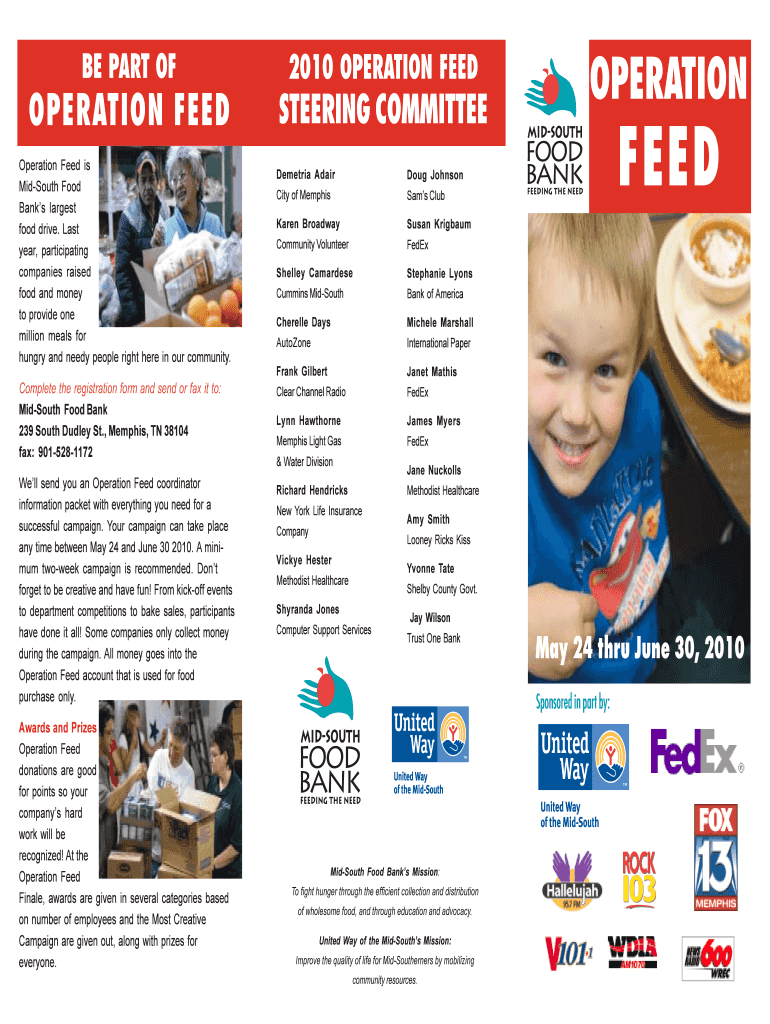Fillable Online midsouthfoodbank OPERATION STEERING COMMITTEE OPERATION ...