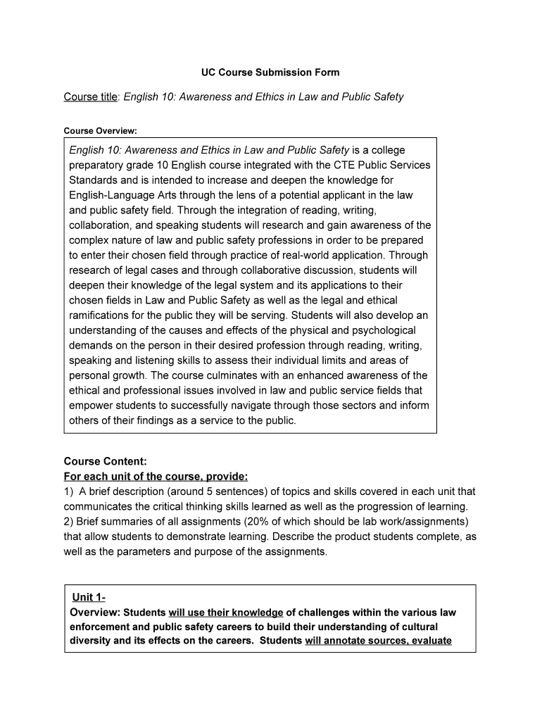 Fillable Online ucci ucop UC Course Submission Form - Welcome-UCCI Fax ...