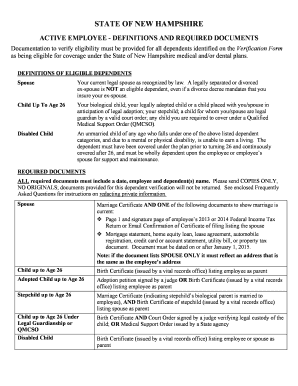 Fillable Online ACTIVE EMPLOYEE - DEFINITIONS AND REQUIRED DOCUMENTS ...