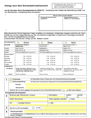 Ausfüllbar Online vdk Antrag nach dem Schwerbehindertenrecht Erfurt ...