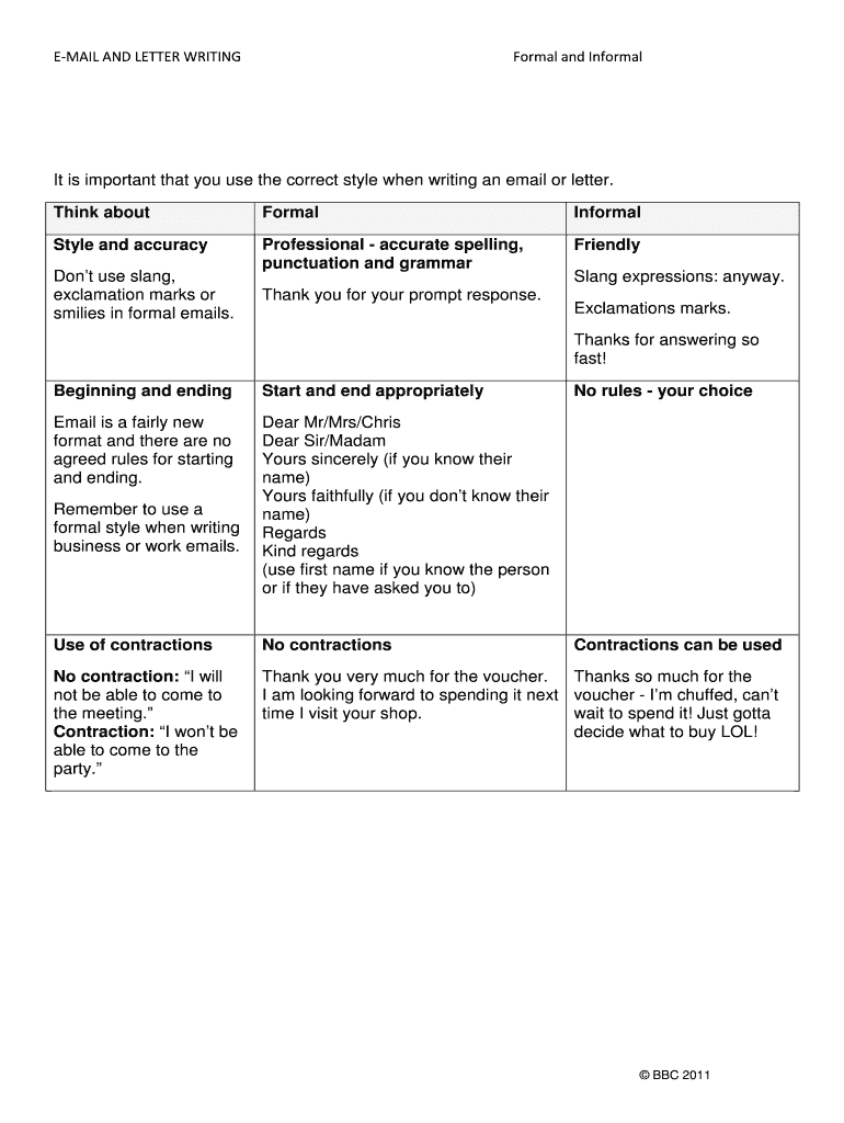 Fillable Online E-MAIL AND LETTER WRITING Fax Email Print - pdfFiller