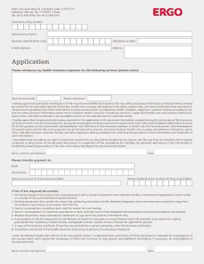 Fillable Online ergo Application - ERGO Fax Email Print - pdfFiller