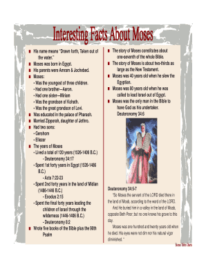 Fillable Online Interesting Facts About Moses Fax Email Print - pdfFiller