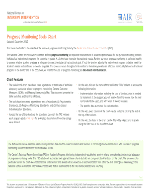 Fillable Online Progress Monitoring Tools Chart Fax Email Print - pdfFiller