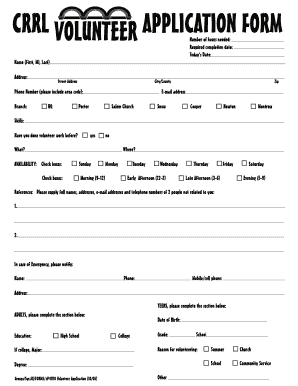 Fillable Online librarypoint #4810 Volunteer Application Form ...