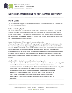 Fillable Online NOTICE OF AMENDMENT TO RFP - SAMPLE CONTRACT Fax Email ...