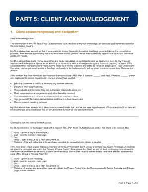 Fillable Online PART 5 CLIENT ACKNOWLEDGEMENT - I A C R Fax Email Print ...