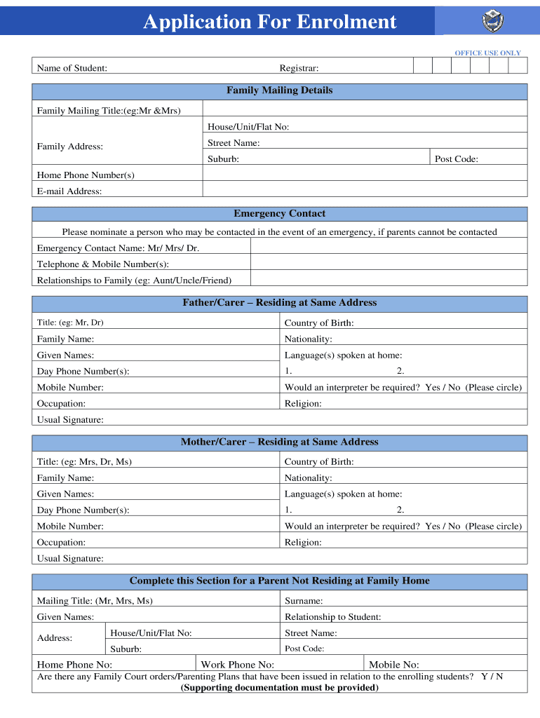 Fillable Online stcharbel nsw edu Family Mailing Details - stcharbel nsw edu Fax Email Print ...