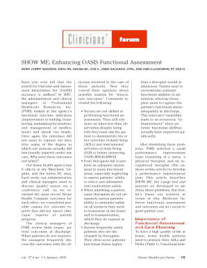 Fillable Online SHOW ME: Enhancing OASIS Functional Assessment Fax ...
