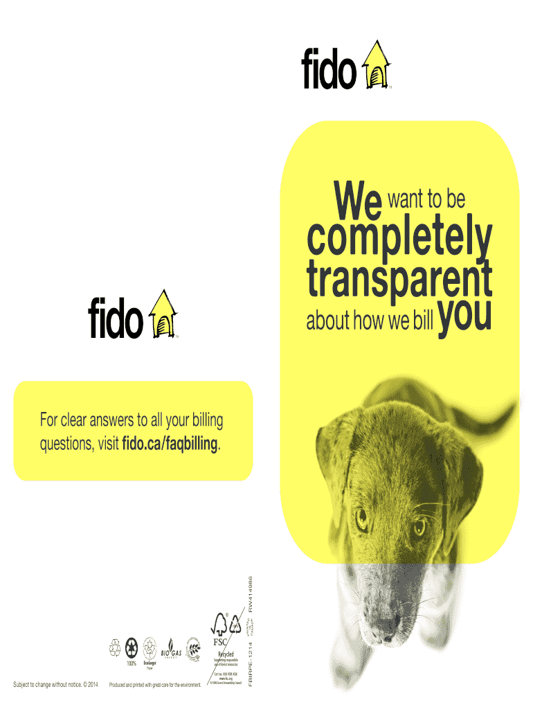 Fillable Online fido For clear answers to all your billing questions ...
