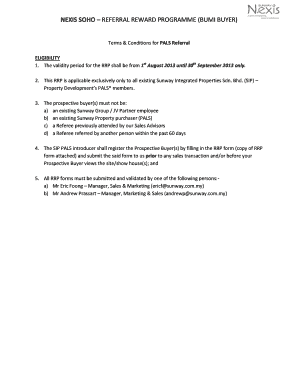 Fillable Online Referral Reward Form - Sunway Fax Email Print - pdfFiller