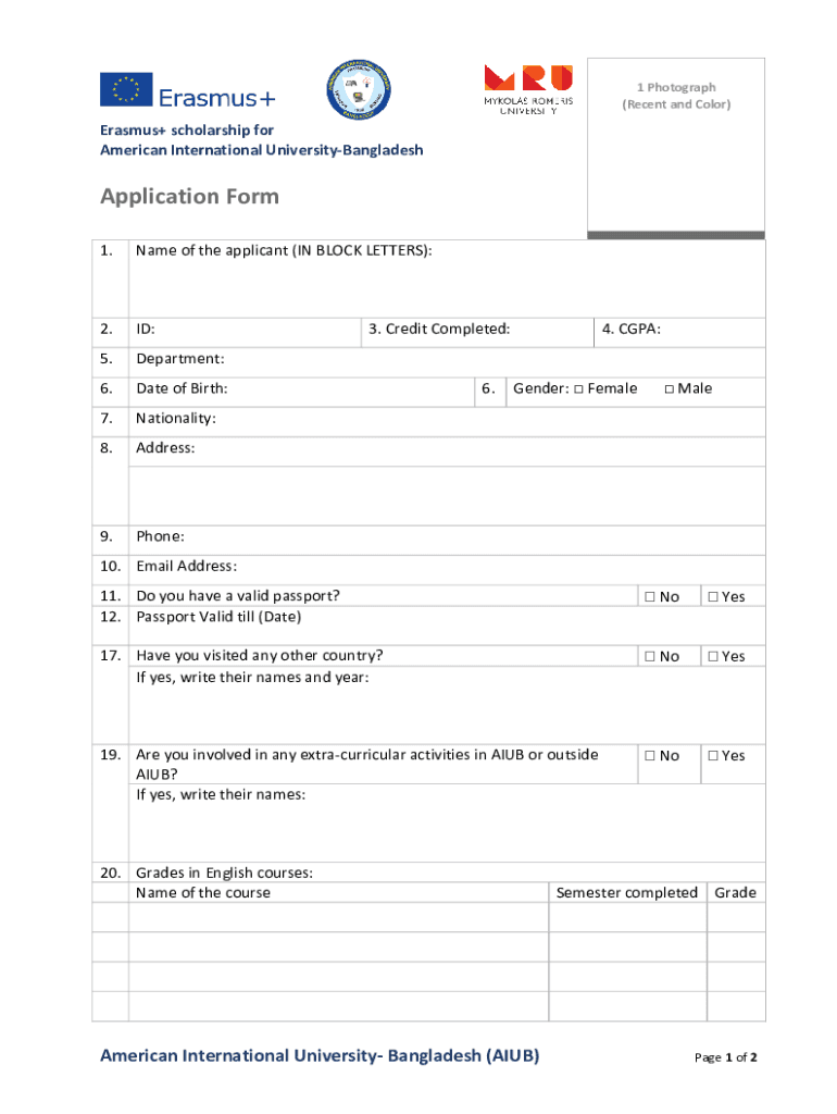 Fillable Online Erasmus Mundus Scholarship: GEMMA Application - YouTube ...