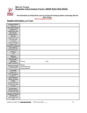 Fillable Online Annex 1 Supplier Information Form - Cash Transfer.docx ...
