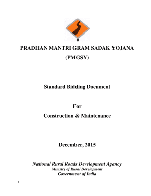 Fillable Online PRADHAN MANTRI GRAM SADAK YOJANA (PMGSY ... Fax Email ...