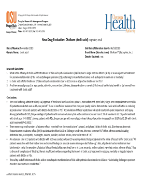 Fillable Online New Drug Evaluation: Cholbam (cholic acid) capsule ...