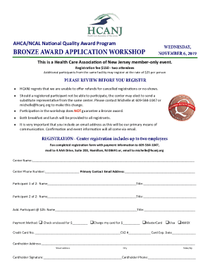 Fillable Online AHCA/NCAL National Quality Award Bronze Application ...