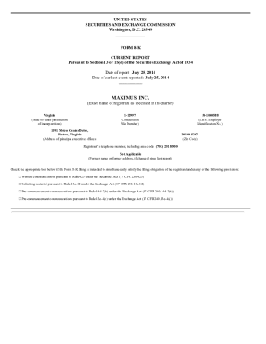 Fillable Online MAXIMUS, INC. - Maximus Investor Relations Fax Email ...