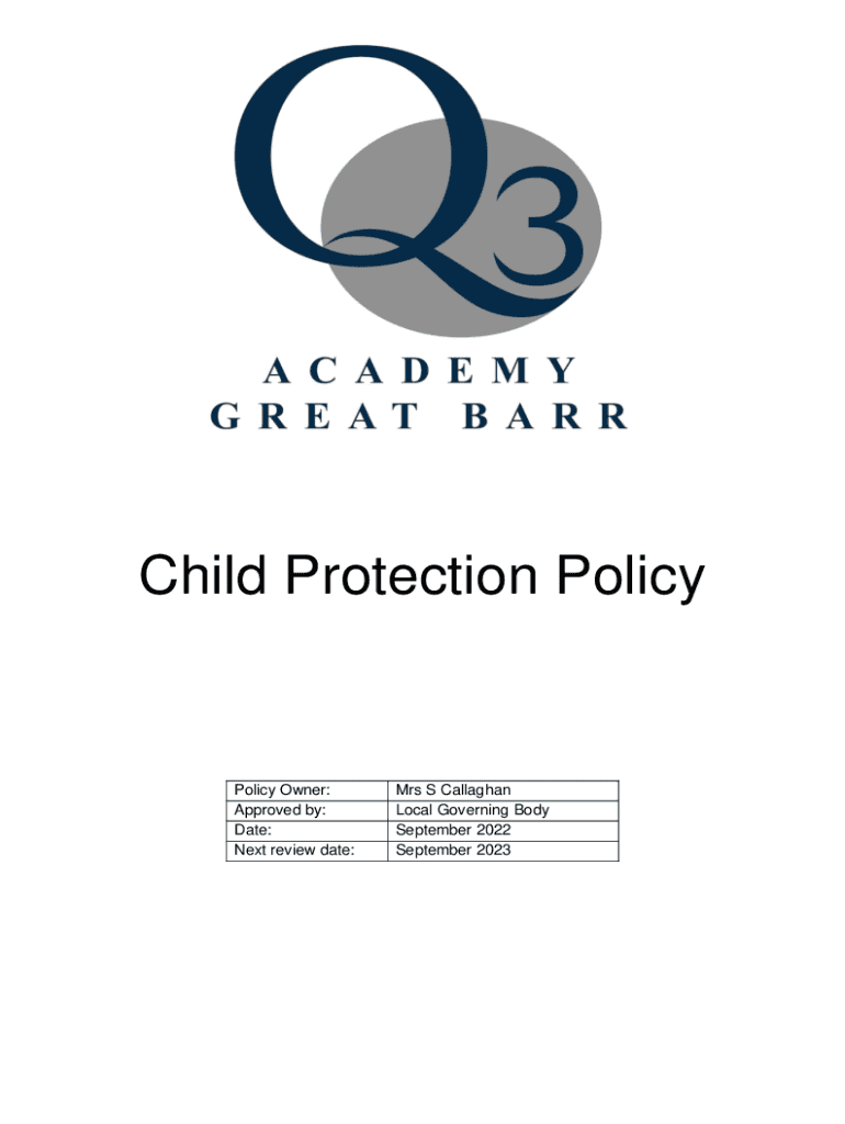 Fillable Online Child Protection Policy - Q3 Academy Fax Email Print ...