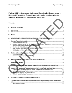 Fillable Online regulations utah Academic Policies - Regulations ...