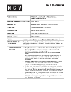 Fillable Online Project Assistant, International Exhibition Projects ...