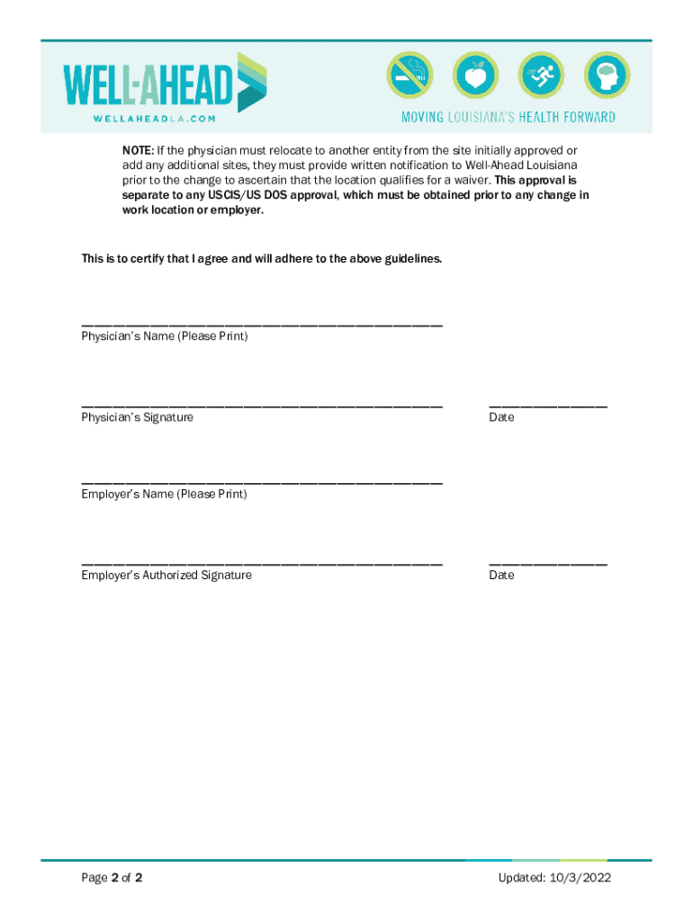 Fillable Online J-1 Visa Waiver Program - La Dept. of Health ...