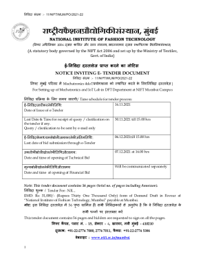 Fillable Online NOTICE INVITING E- TENDER DOCUMENT Fax Email Print ...