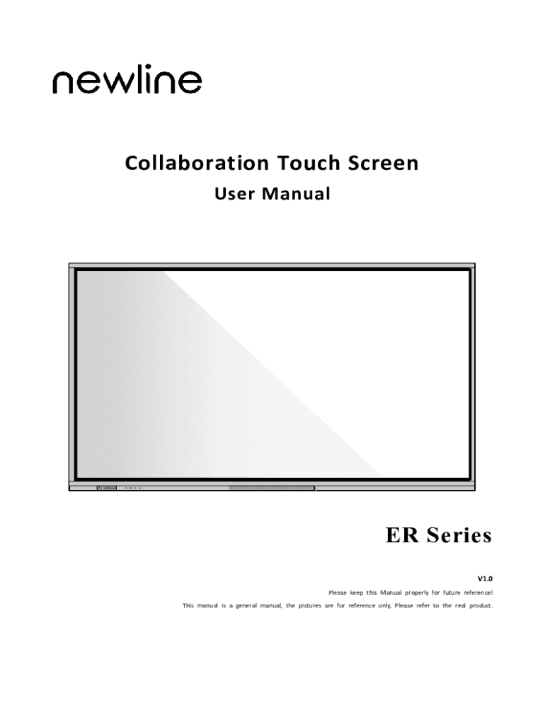 Fillable Online Collaboration Touch Screen ER Series - Newline ...
