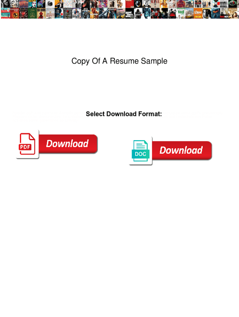 Fillable Online Copy Of A Resume Sample. Copy Of A Resume Sample season ...