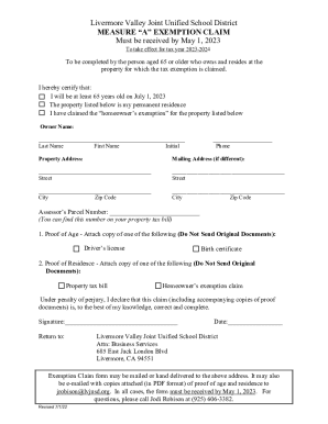 Fillable Online Parcel Tax Exemption Claim Fax Email Print - pdfFiller