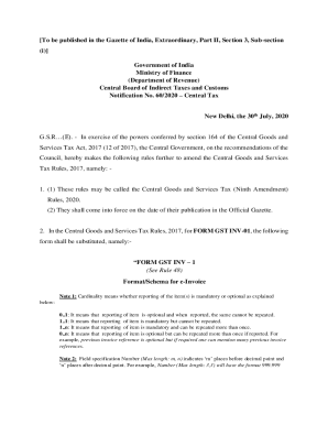 Fillable Online CBIC Notification 60/2020 Central Tax dt. 30 July 2020 ...