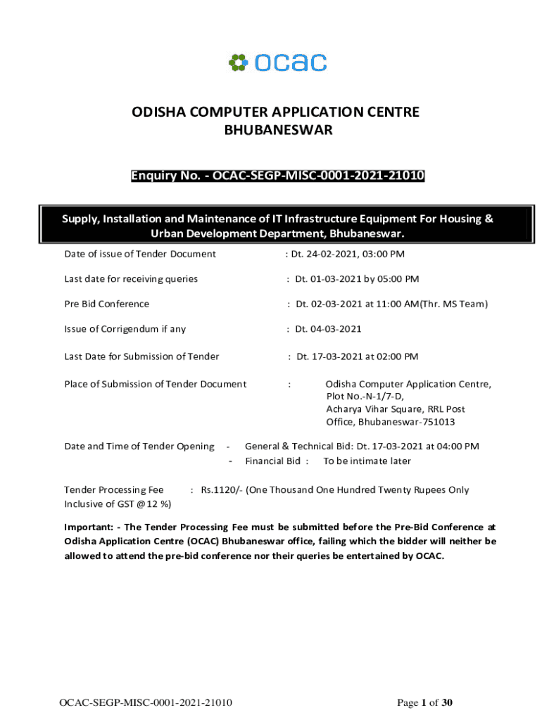 Fillable Online Working at Odisha Computer Application Centre (OCAC ...
