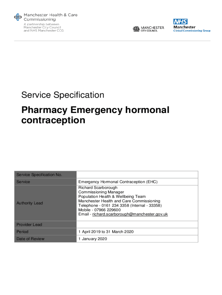 Fillable Online Pharmacy Emergency hormonal contraception - PSNC Fax ...
