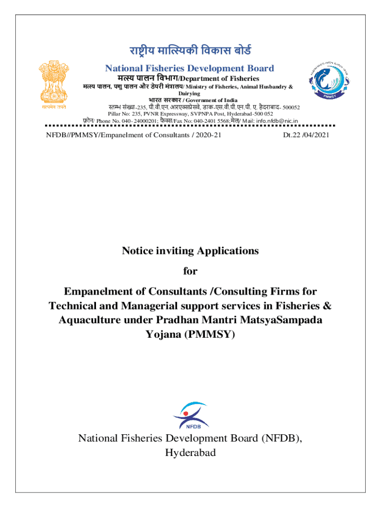 Fillable Online Notice inviting Applications for Empanelment of ...