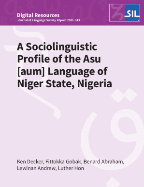 Fillable Online A Sociolinguistic Profile of the Asu aum Language of ...