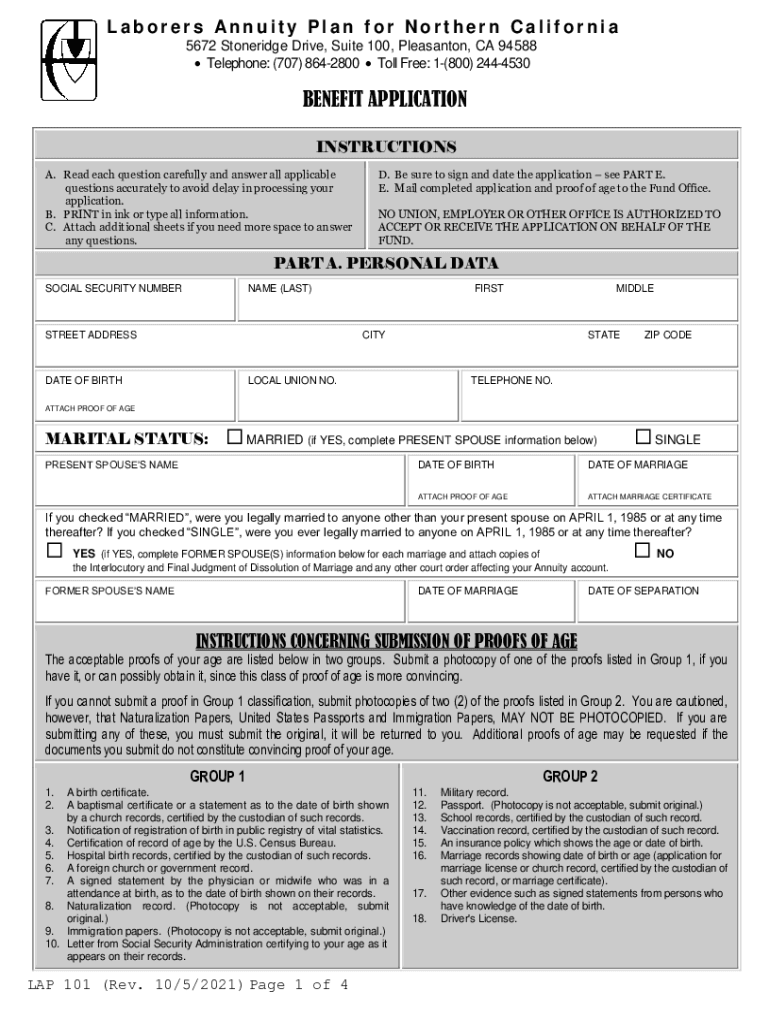 Fillable Online Benefits Administration and Information - NORCALTC Fax Email Print - pdfFiller