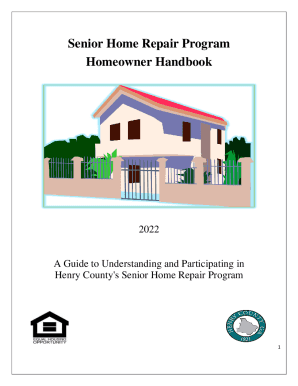 Fillable Online Senior Home Repair Program Homeowner Handbook Fax Email ...