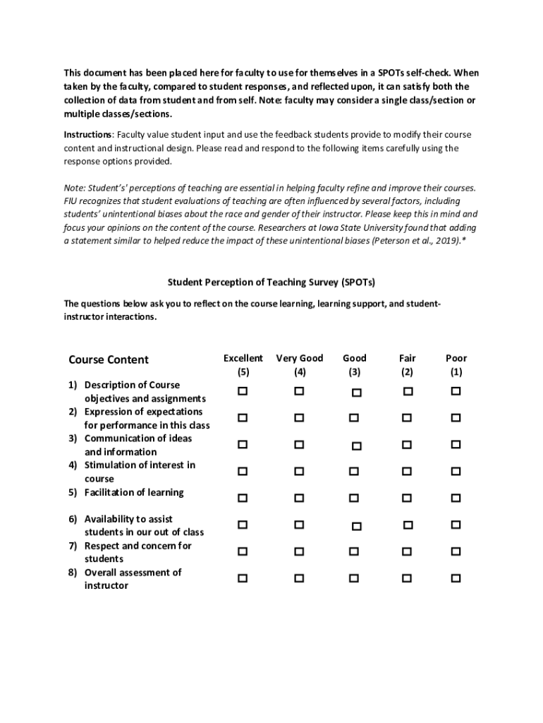 Fillable Online provost fiu Your SPOTs Results: A Guide for Faculty - FIU - AIM Fax Email Print ...
