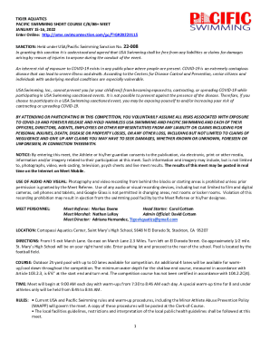 Fillable Online tiger aquatics - Pacific Swimming Fax Email Print - pdfFiller