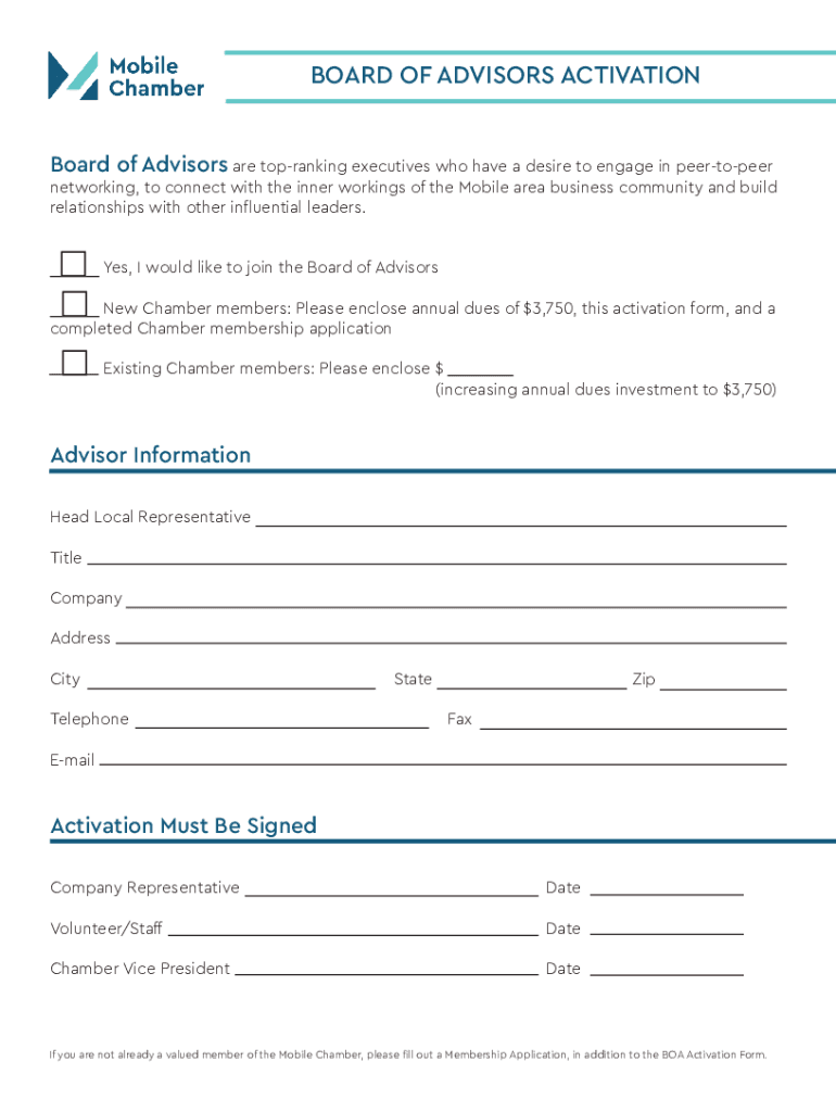 Fillable Online 4 Reasons You Should Have a Board of Advisors ...